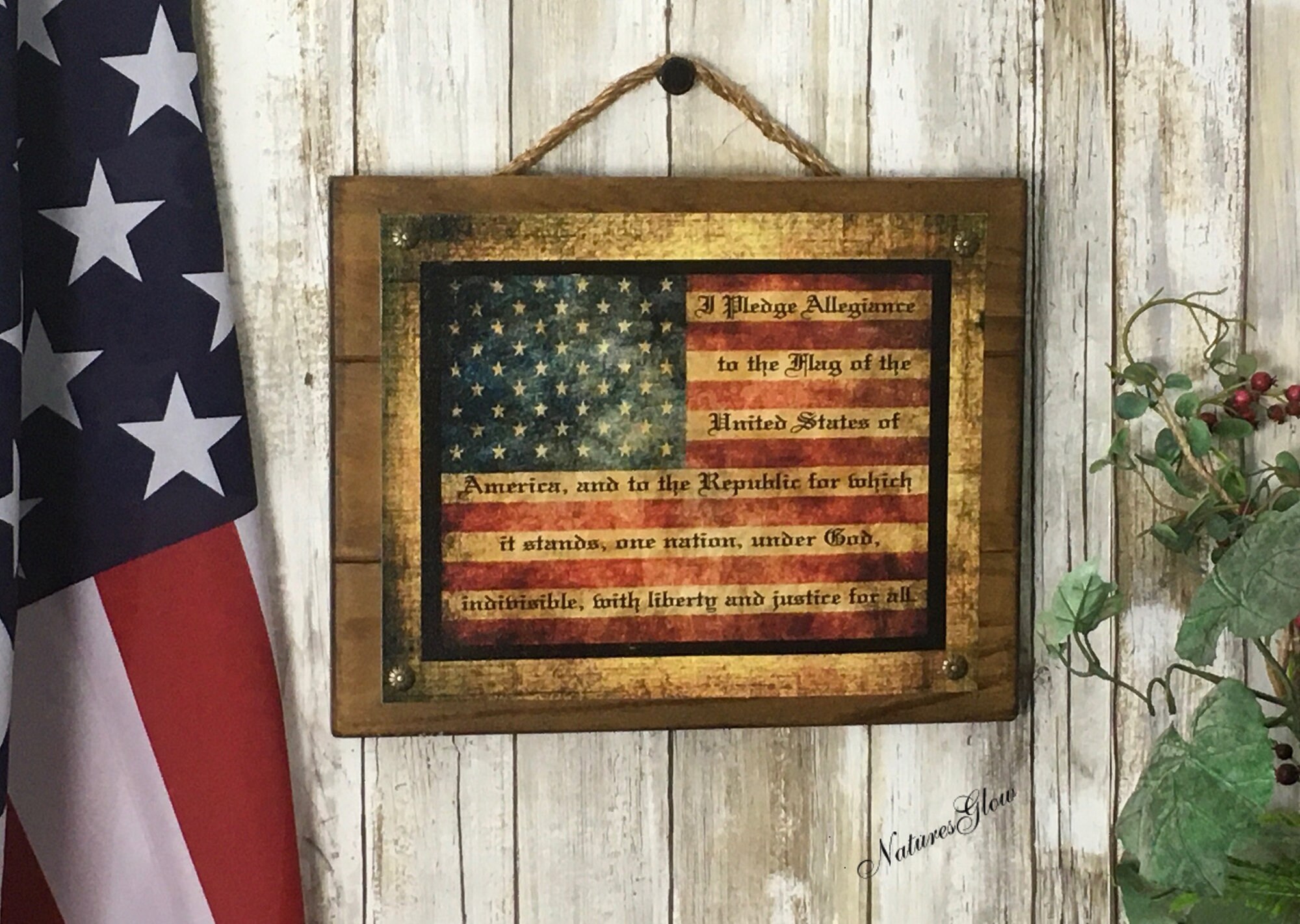 Pledge of Allegiance Sign Wooden Patriotic Wall Decor - Etsy
