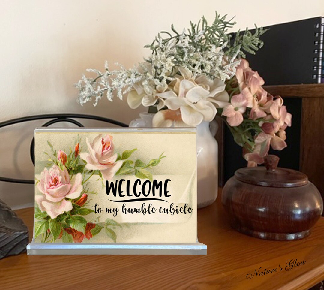 Funny Office Desk Sign, Welcome to My Humble Cubicle, Funny Signs for Work, Gift for Coworker ...