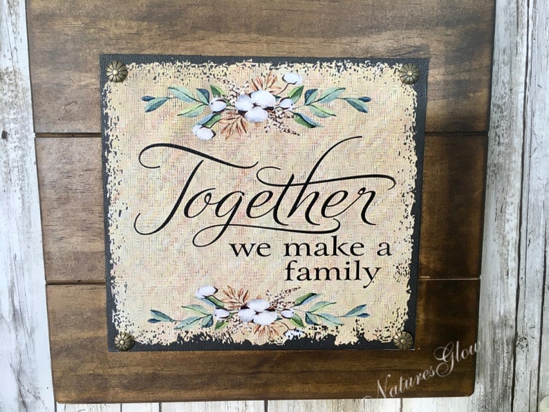 Together We Make a Family Wood Sign Living Room Wall Decor - Etsy