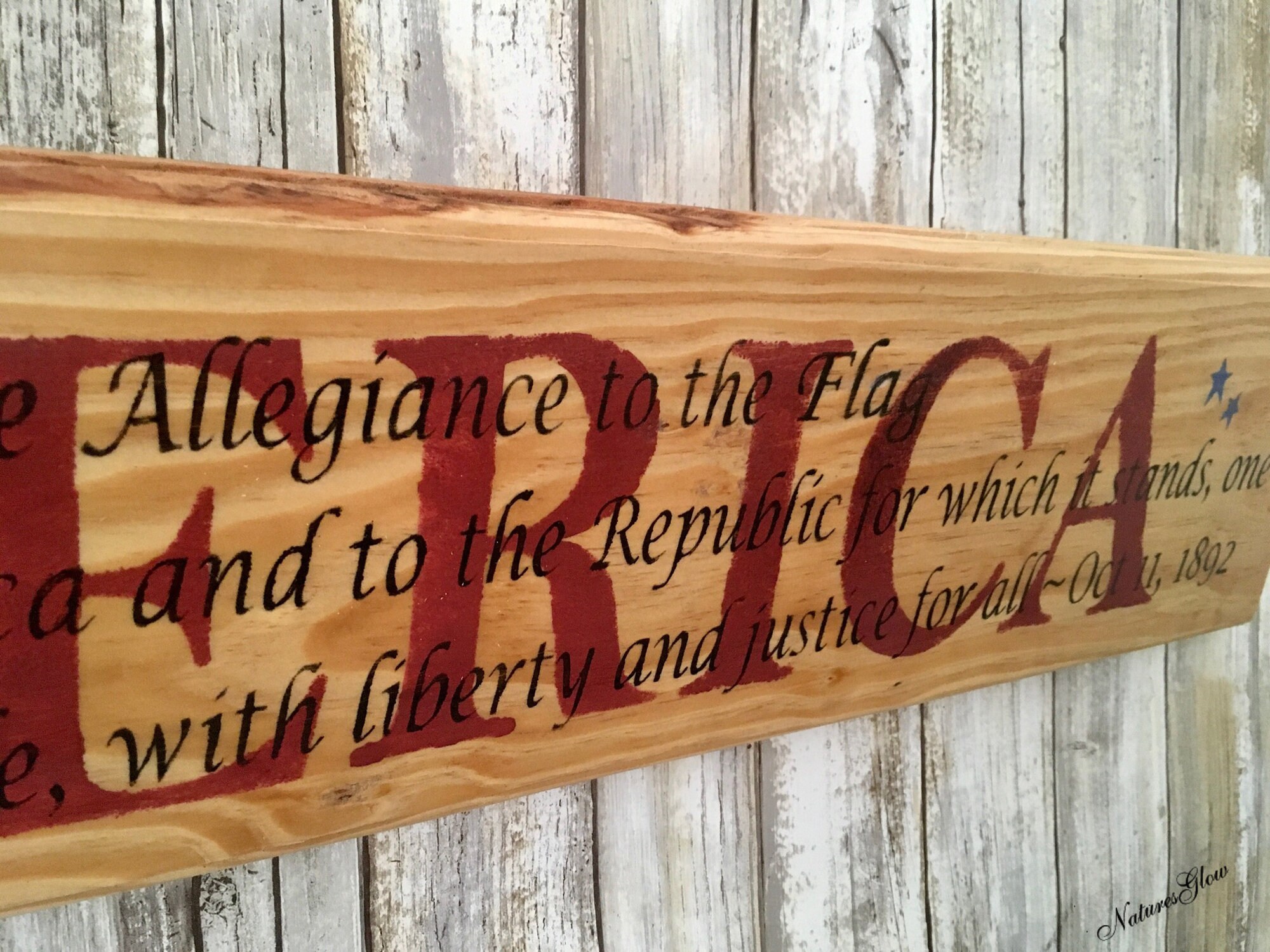 America Pledge of Allegiance Sign Patriotic Americana Decor | Etsy