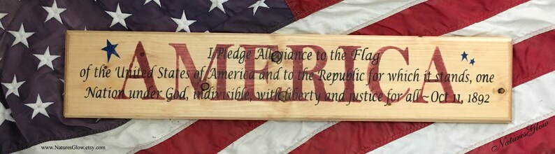 America Pledge of Allegiance Sign Patriotic Americana Decor | Etsy
