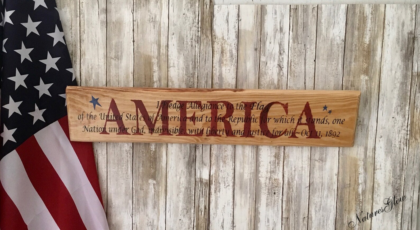 America Pledge of Allegiance Sign Patriotic Americana Decor | Etsy