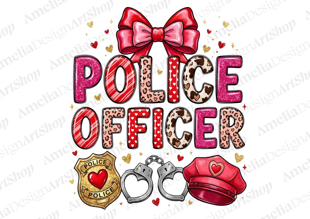 Happy Valentines Police Officer PNG, Love Police Officer Sublimation ...