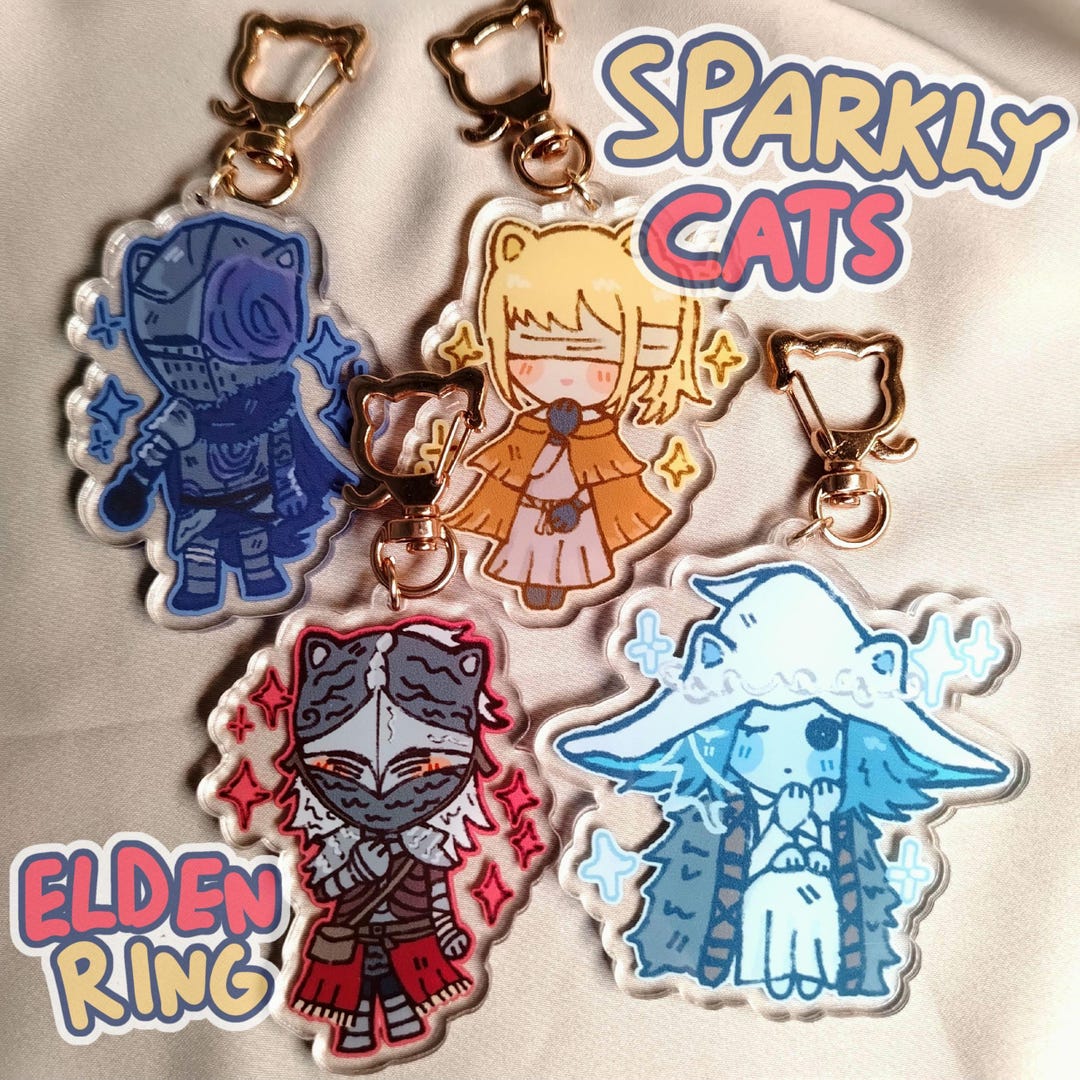 Elden Ring Sparkly Cats 7cm Acrylic Keychains - Etsy