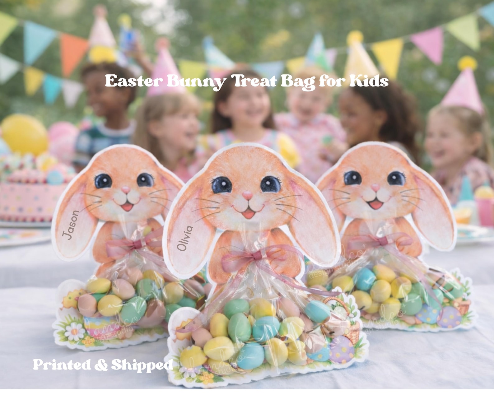 Original Easter Bunny Treat Holder Card Set – Classroom Easter Favors ...