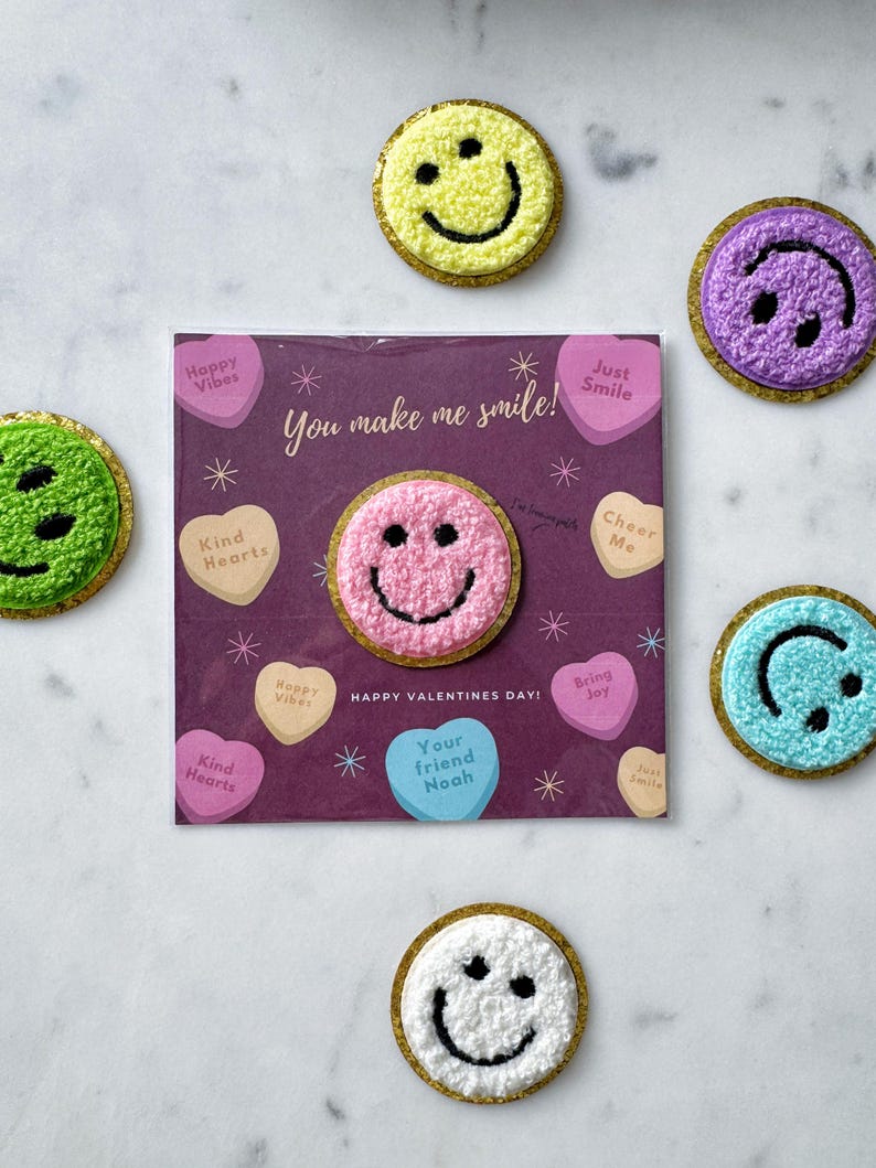 Classroom Valentine Cards With Embroidered Patch, Kids Valentine ...