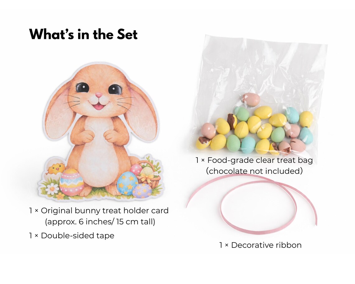 Original Easter Bunny Treat Holder Card Set – Classroom Easter Favors ...