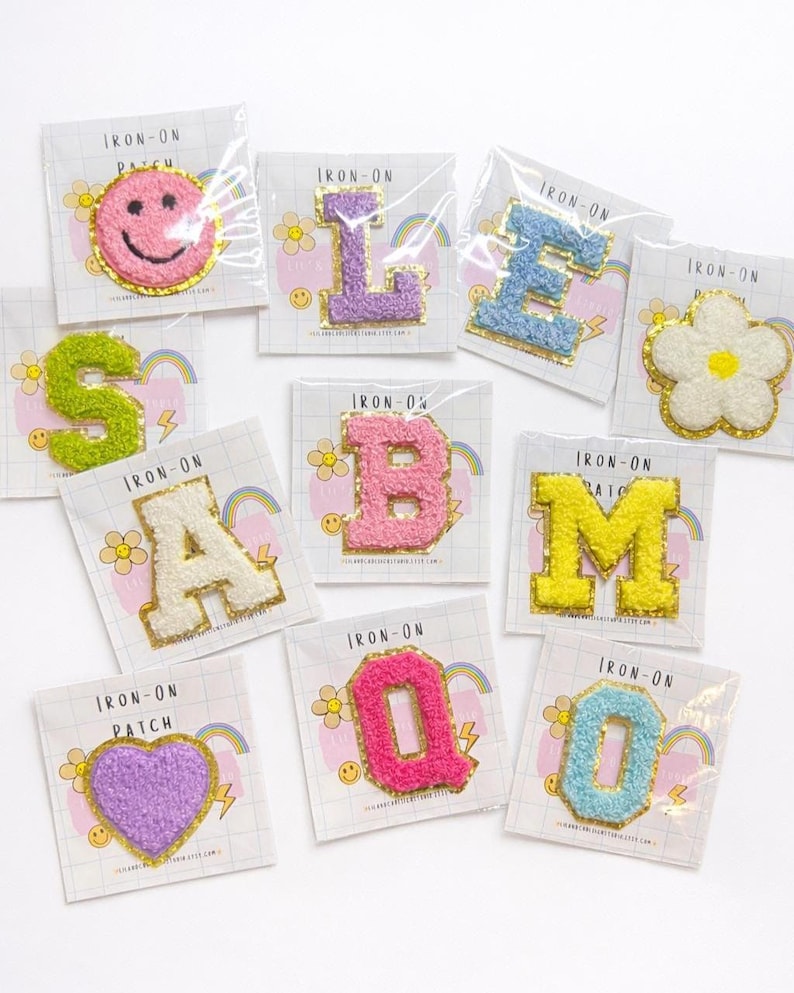 Chenille Iron on Patches | Letter & Icon Embroidered Patches ...