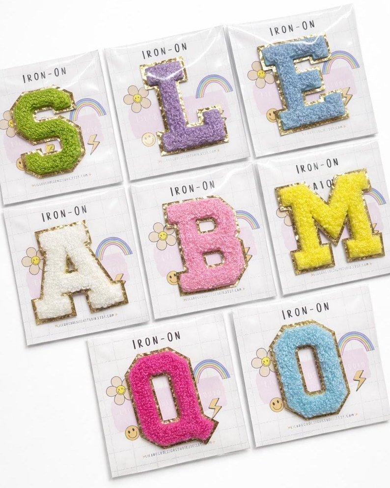 Chenille Iron on Patches | Letter & Icon Embroidered Patches ...