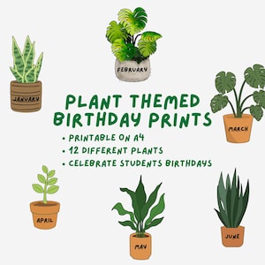 Plant-themed Birthday Board | Classroom Birthday Display | Printable ...