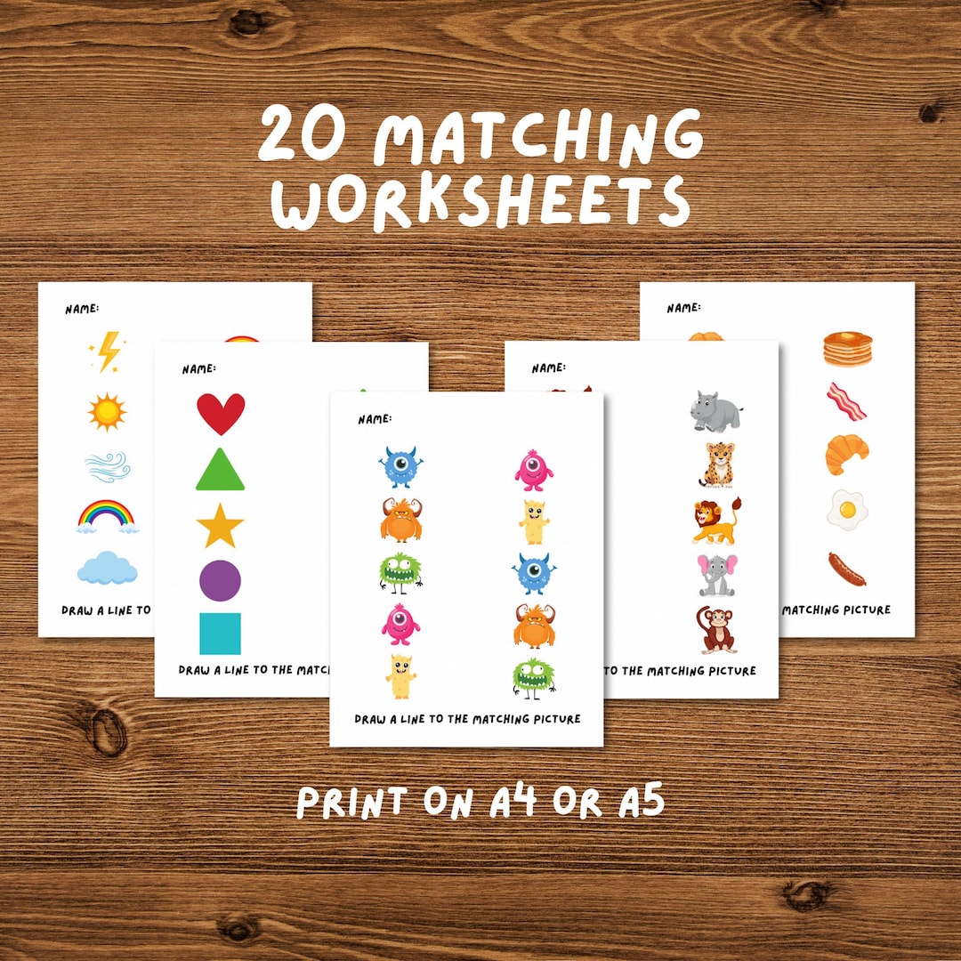 Printable Matching Worksheets for Primary School and Preschool ...