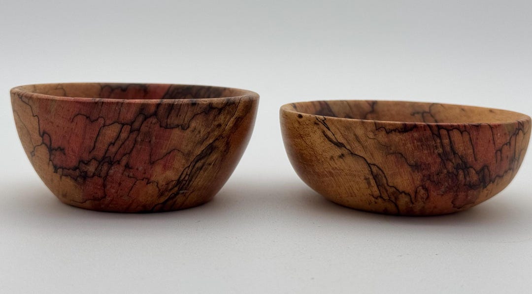 Pair of Stunning Red Spalting Small Maple Bowls 3.5w X 1.25h - Etsy
