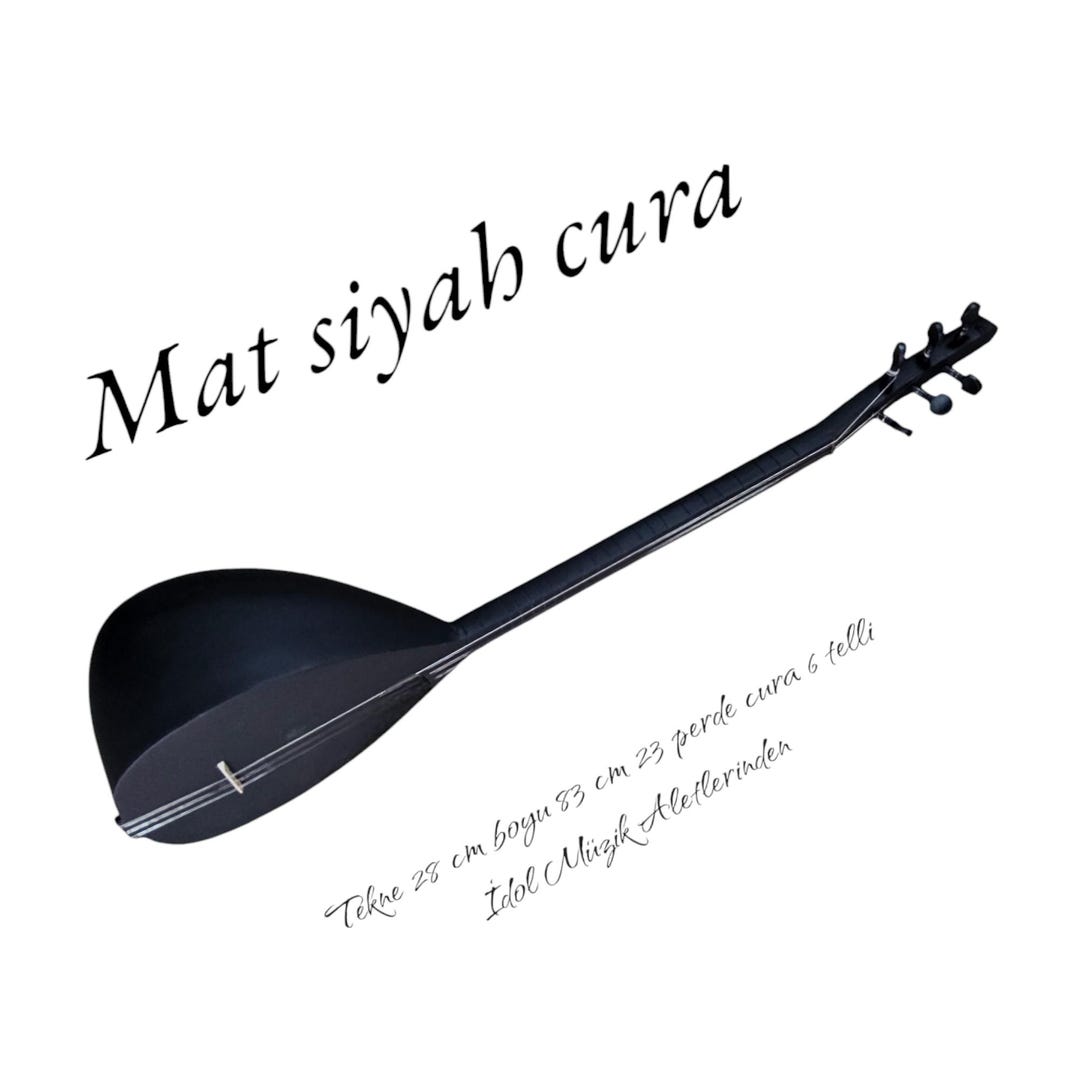CURA SAZ CURA Quality Instrunment Fullset 6 String Small Baglama Black ...
