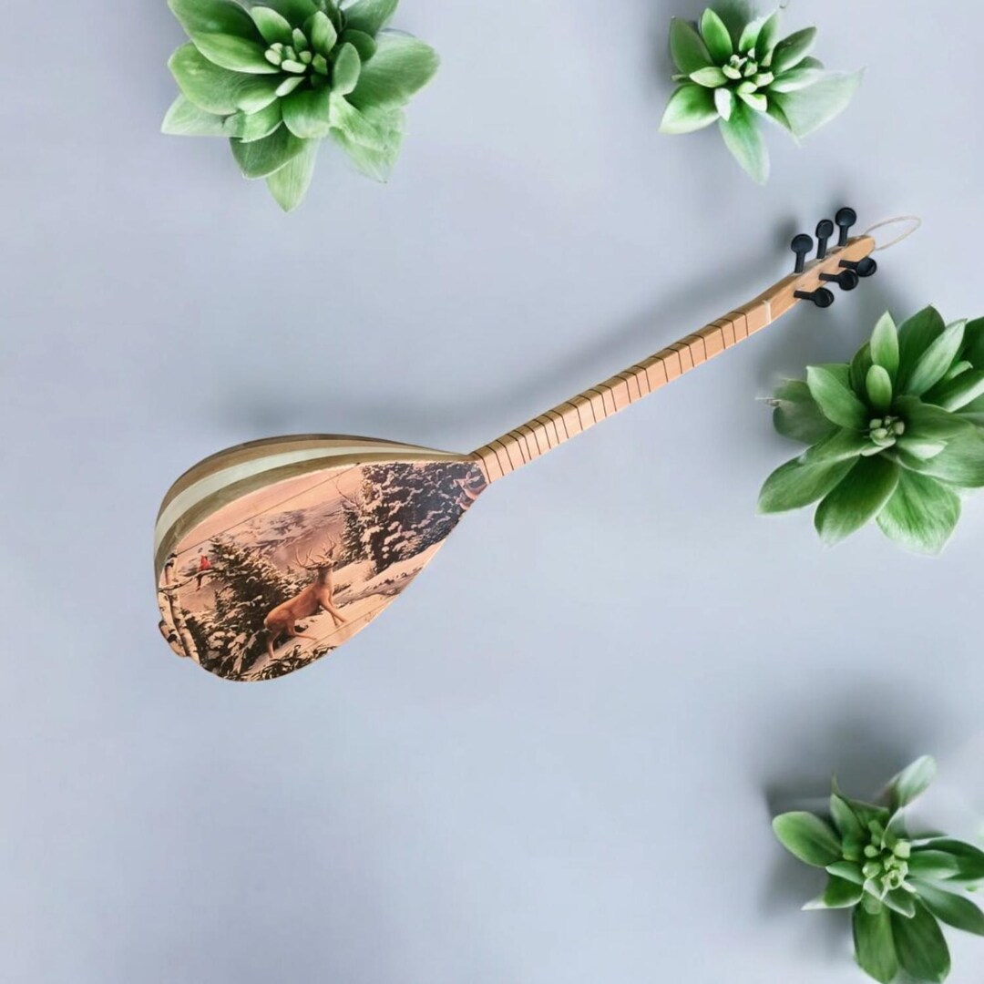 Cura Small Baglama Türkish Saz Full Set Handmade Different Design Saz ...