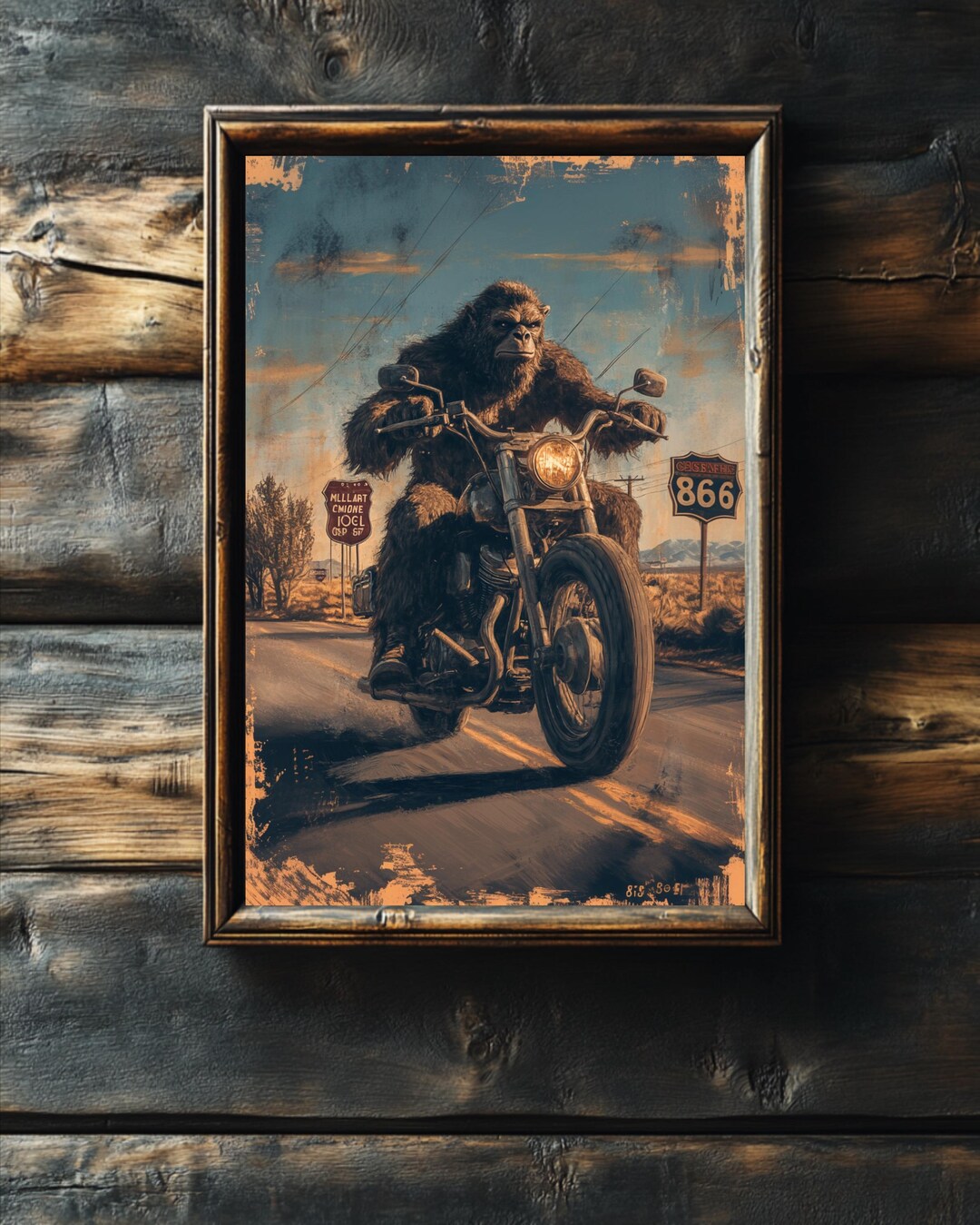 Vintage Bigfoot Motorcycle Poster, Retro Giclée Matte Print - Etsy