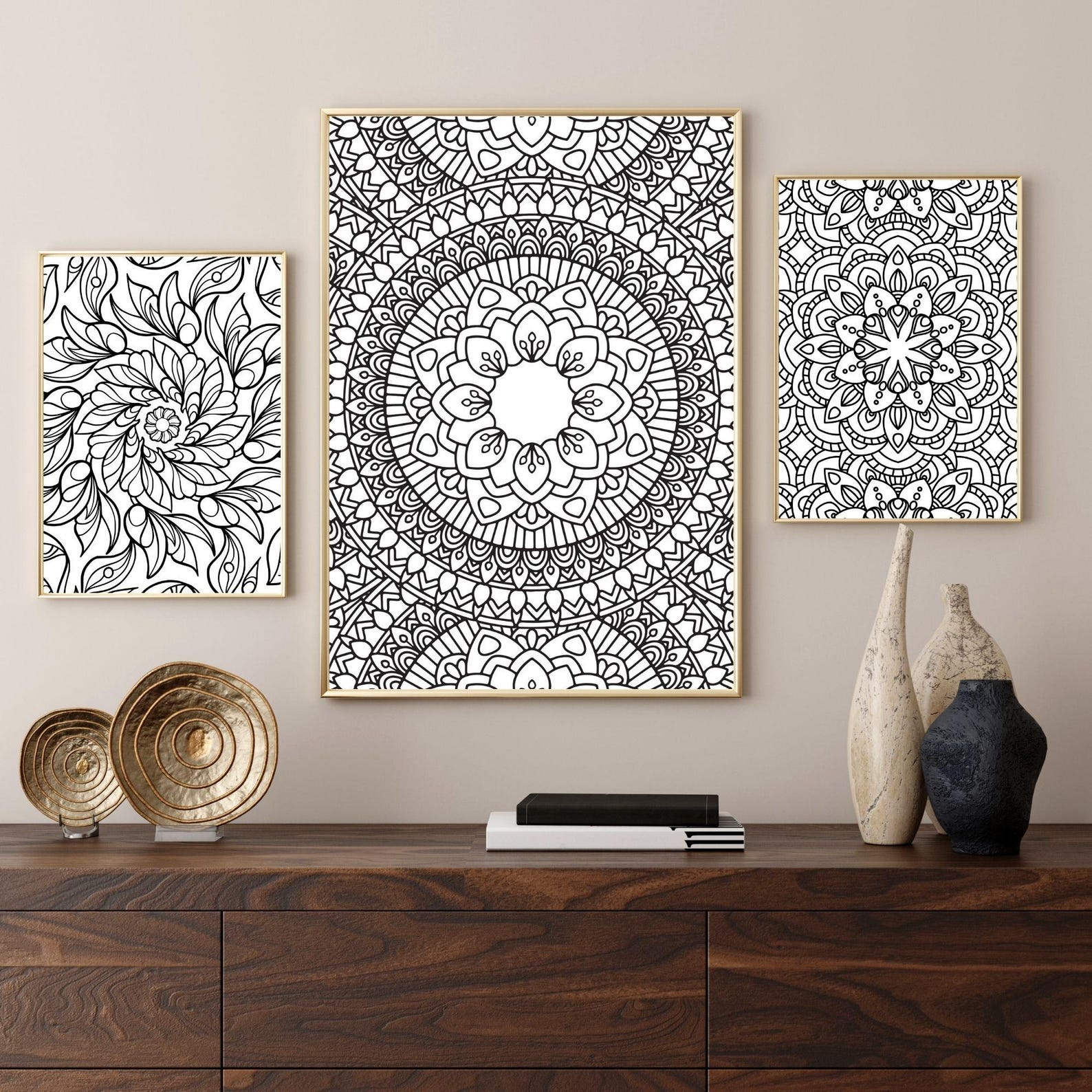 Color-your-own Mandala Wall Art - DIY Home Decor for Adults - Stress ...
