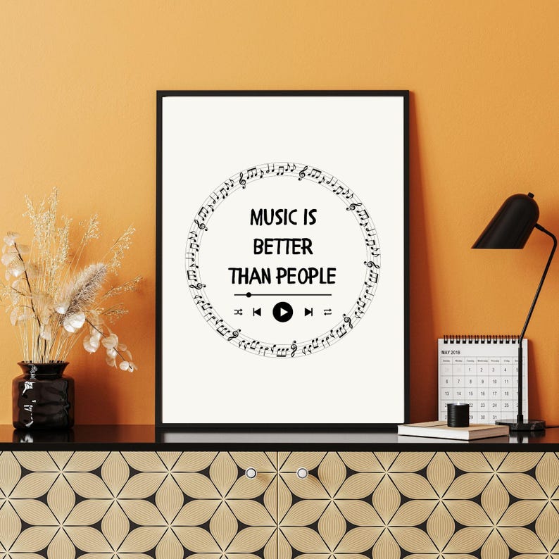 Minimalist Music Lover's Wall Decor - Empowering Wall Art - Digital ...