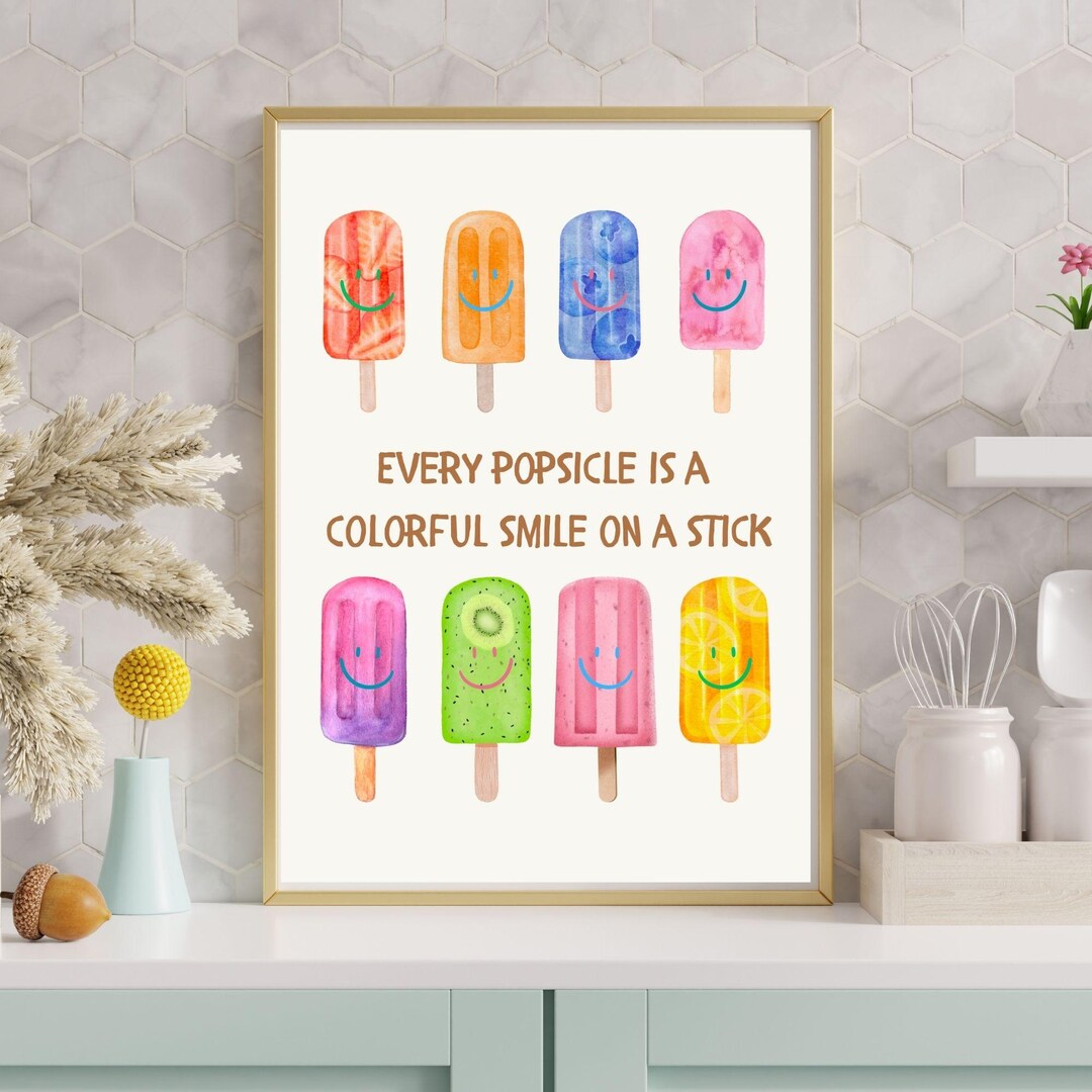Every Popsicle is A Colorful Smile on A Stick - Vibrant Summer Art ...