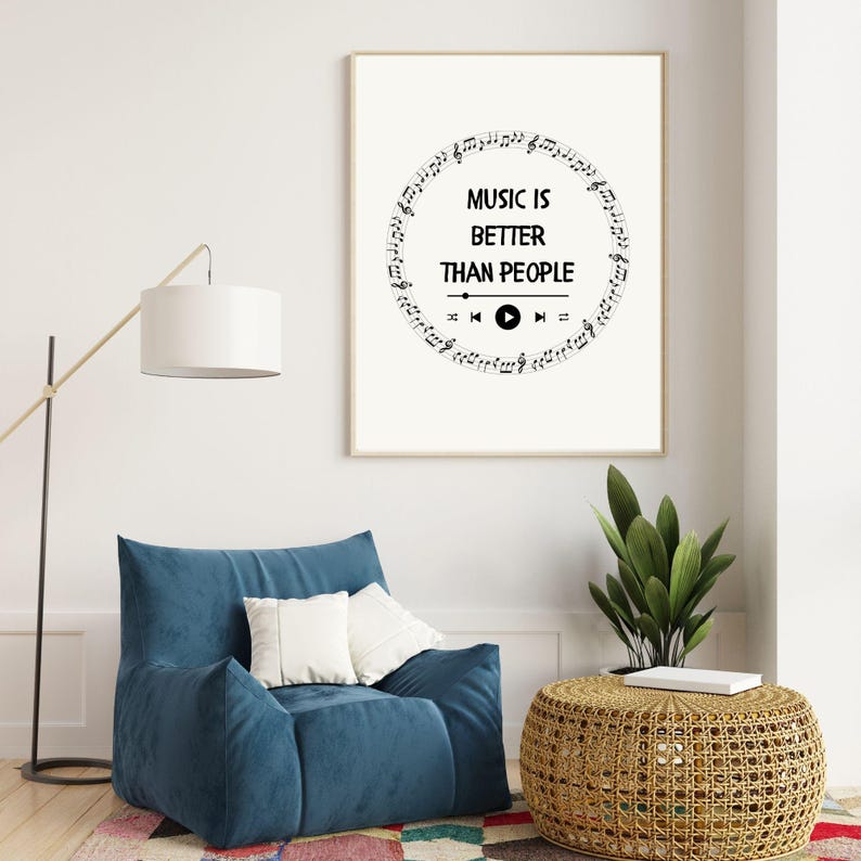 Minimalist Music Lover's Wall Decor - Empowering Wall Art - Digital ...