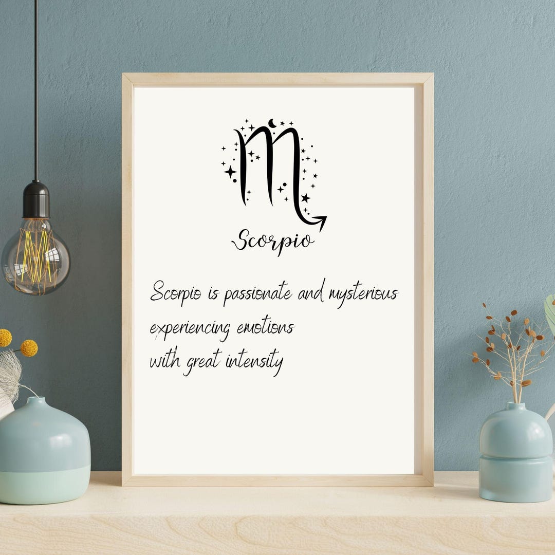 Scorpio Zodiac Sign - Minimalist Digital Printable Wall Art - Etsy