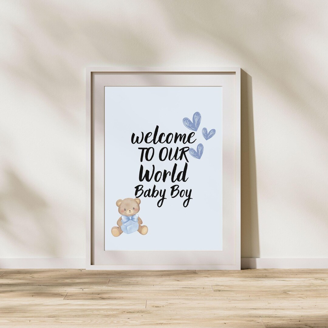 Welcome to Our Baby Boy - Sweet Nursery Printable Wall Art - Printable ...