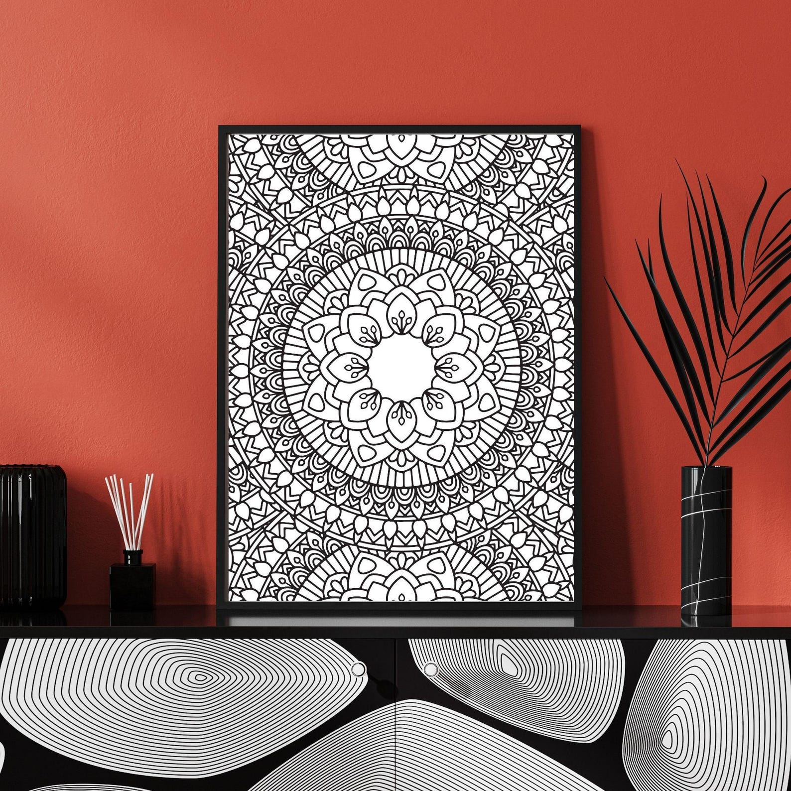Color-your-own Mandala Wall Art - DIY Home Decor for Adults - Stress ...