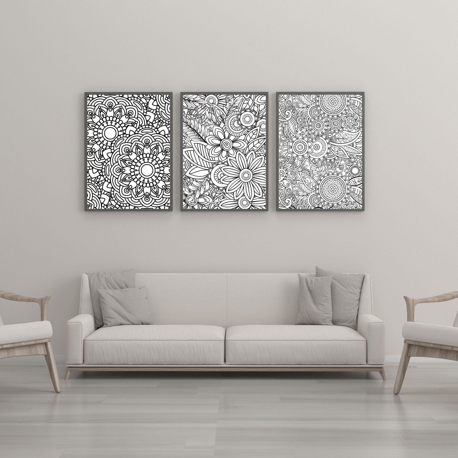 Color-your-own Mandala Wall Art - DIY Home Decor for Adults - Stress ...