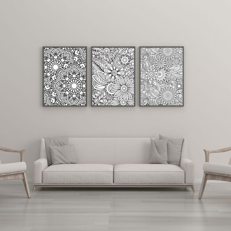 Color-your-own Mandala Wall Art - DIY Home Decor for Adults - Stress ...