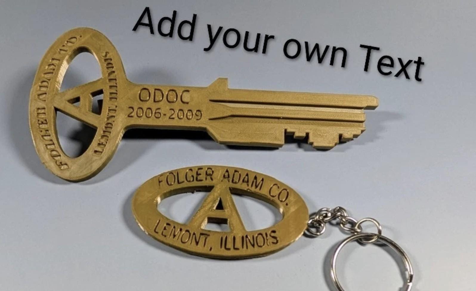 Vintage Folger Adams Replica Key | 3D Printed Collectible Key ...