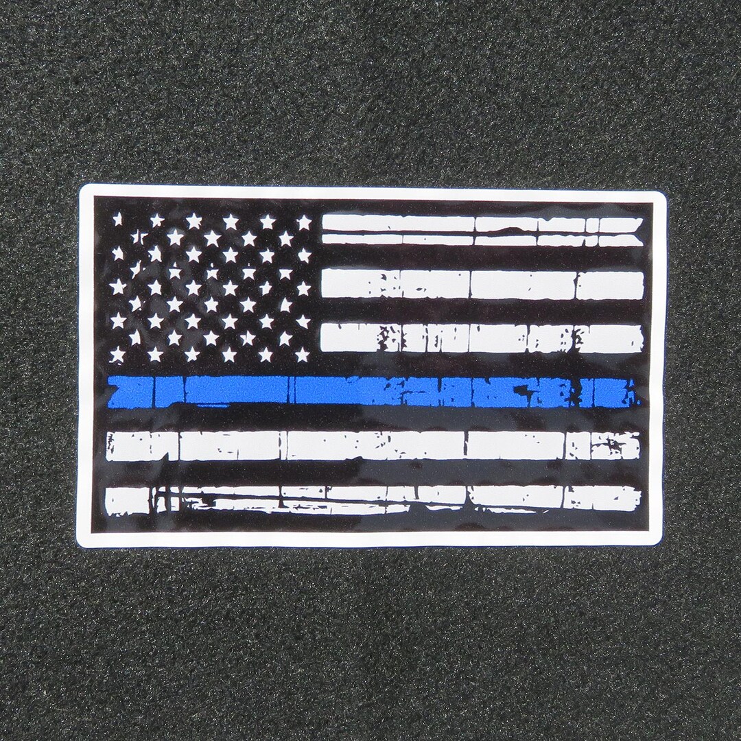 American Flag Thin Blue Line Vinyl Decal - Etsy
