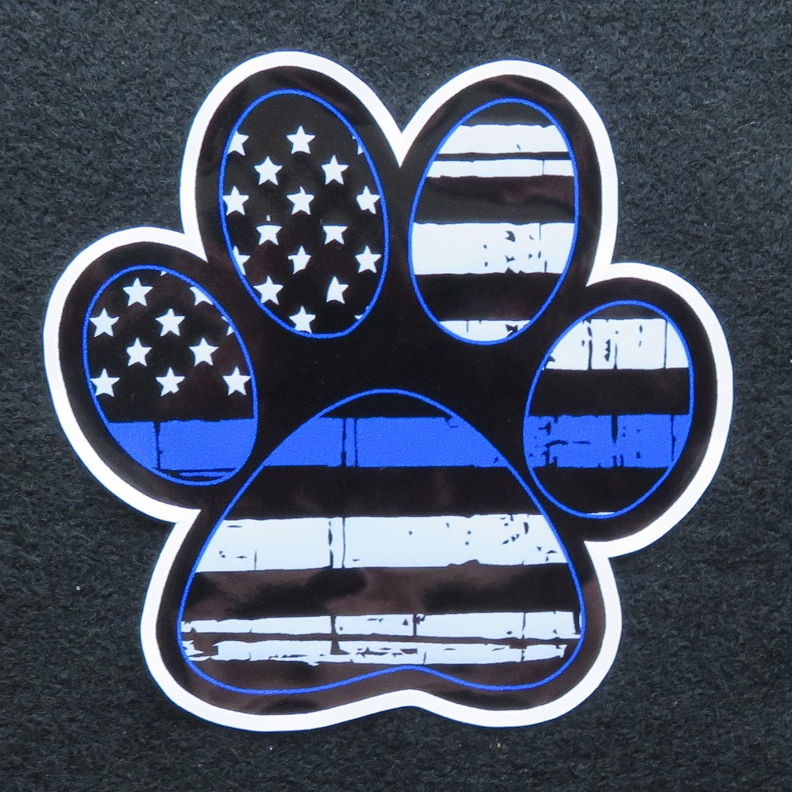Thin Blue Line Paw Print Vinyl Decal - Etsy