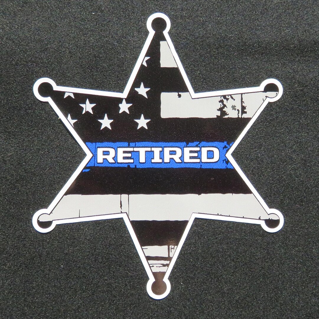 Thin Blue Line Sheriffs Badge Retired Vinyl Decal - Etsy