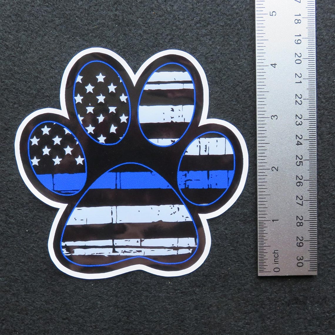 Thin Blue Line Paw Print Vinyl Decal - Etsy