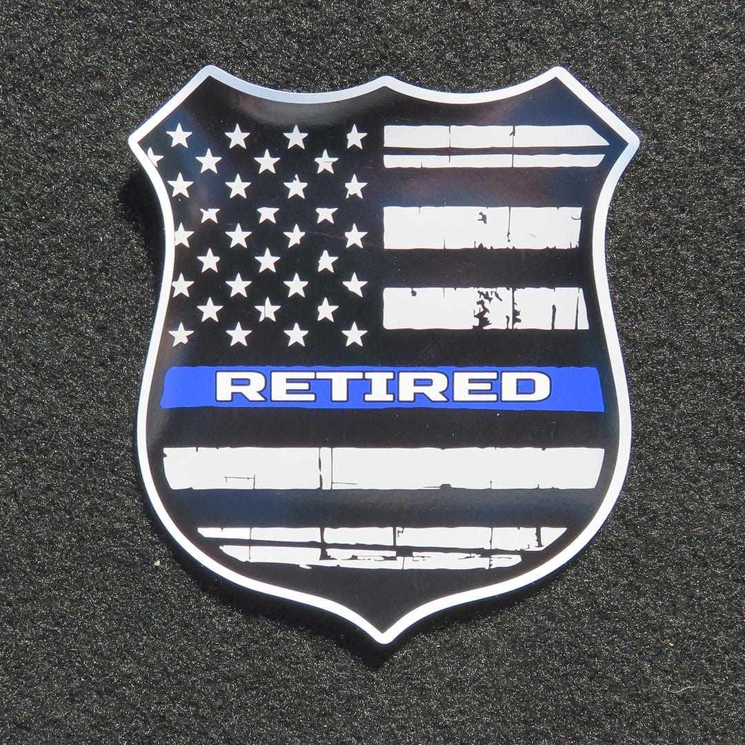 Thin Blue Line Retired Police Badge Magnet - Etsy