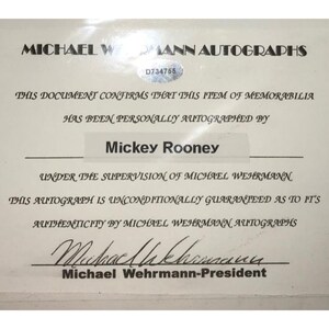Vintage Mickey Rooney Autographed Photo- About 13 by 11 Inches - Etsy