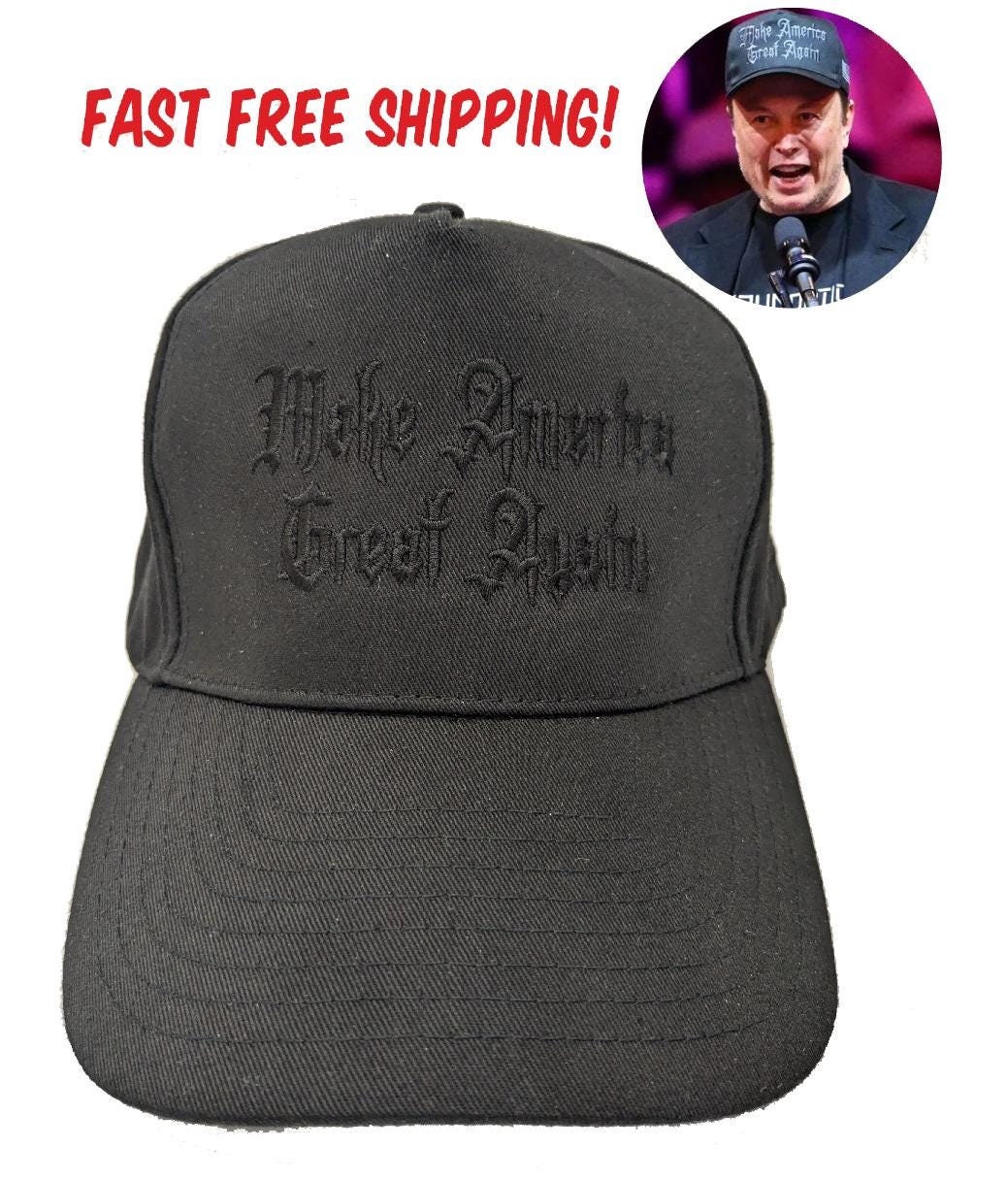Dark Gothic MAGA Hat Black Trump Cap Make America Great Again American ...