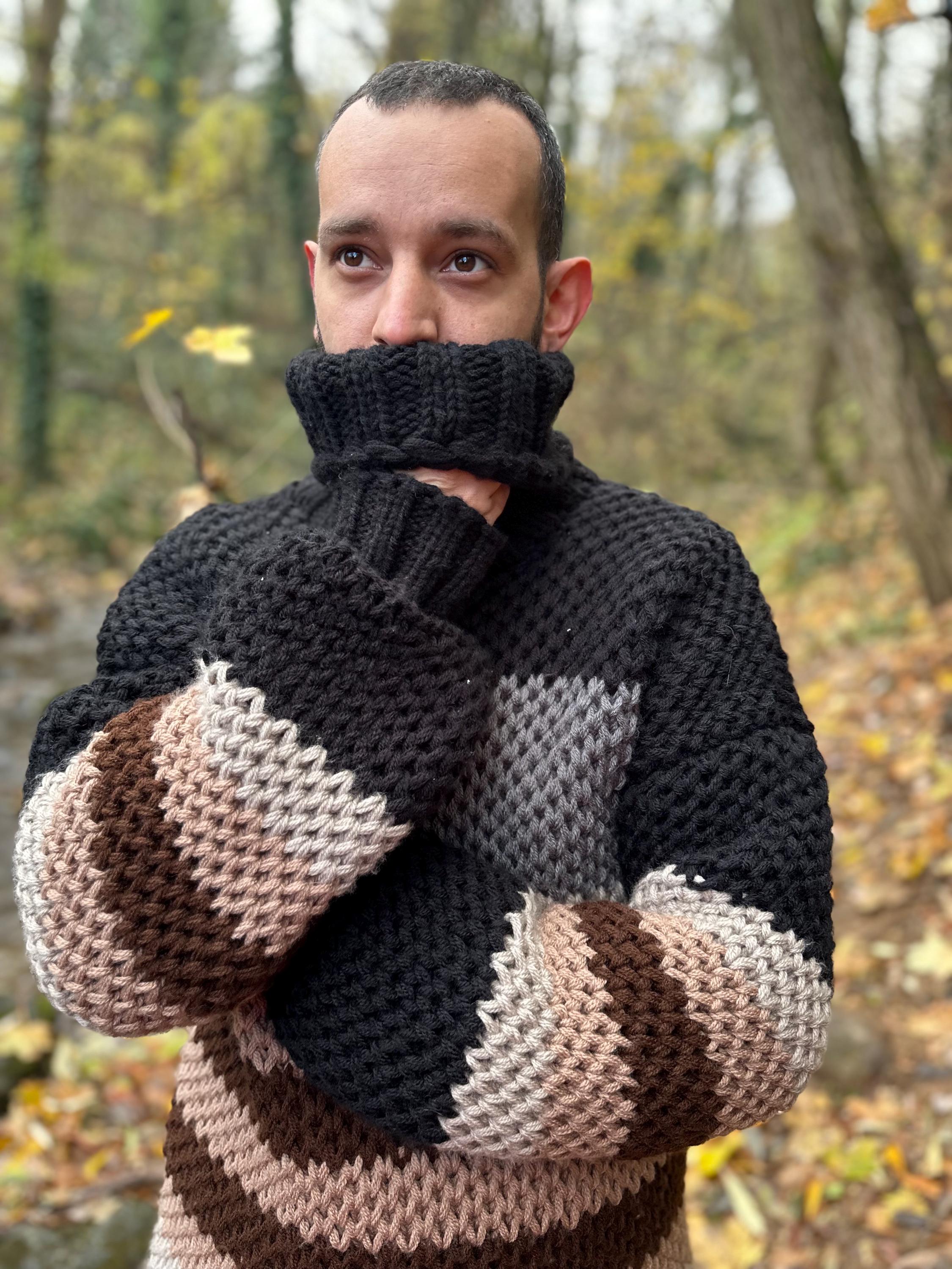 Multicolored Hand Knitted Sweater Made of High Quality Fabric, Very ...