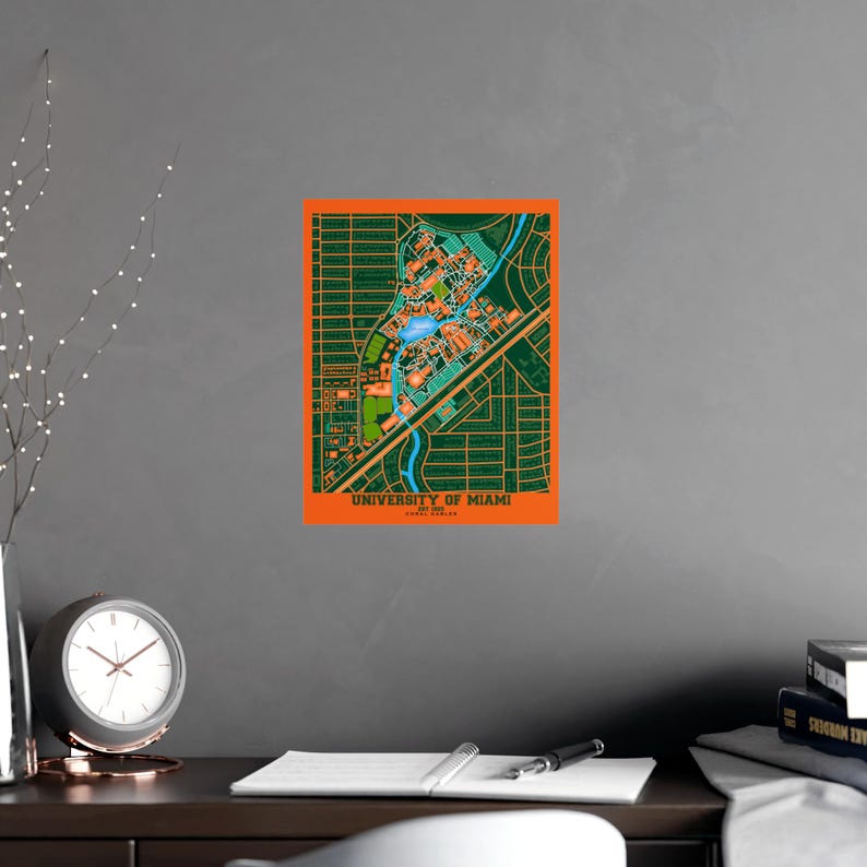 University of Miami Campus Poster Art - Etsy