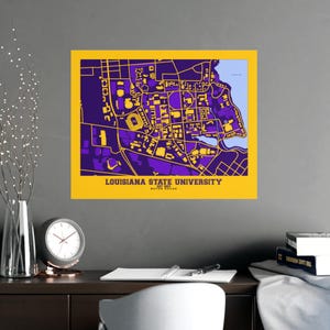 Louisiana State University Campus Poster Art - Etsy