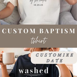 Custom Baptism Gift T-shirt Washed by the Water Christian Adult Baptism ...