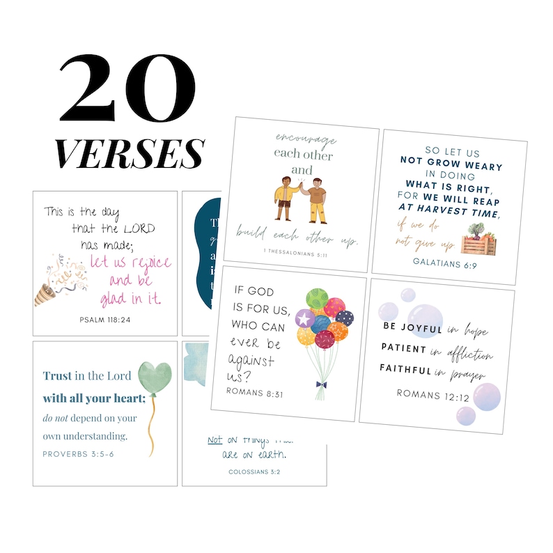 Kids Scripture Cards Printable Bible Verse Cards Affirmation Cards for ...
