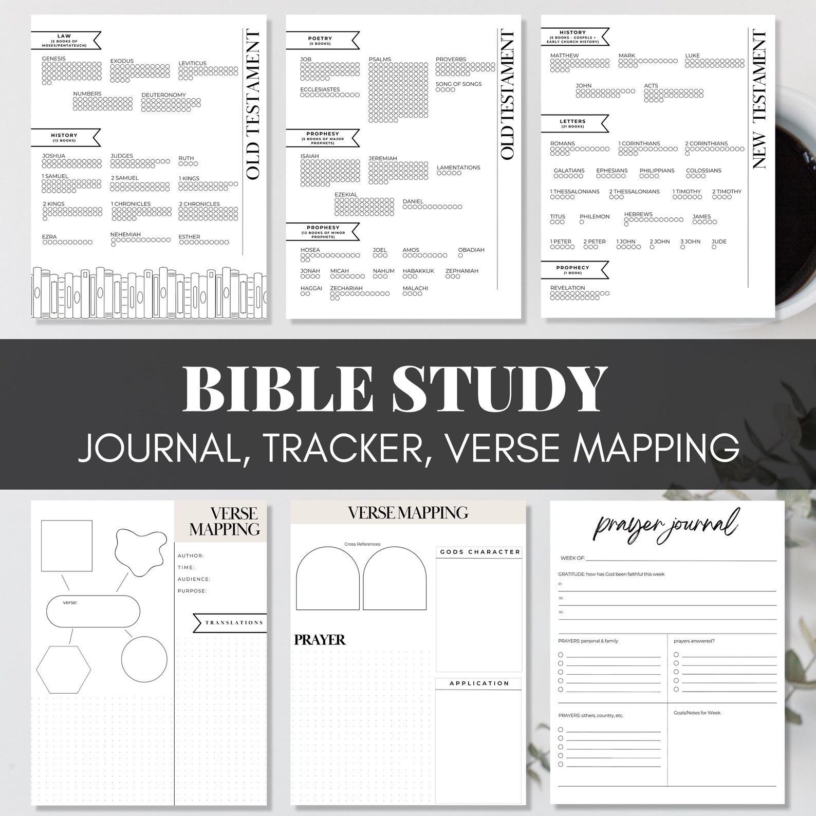 Bible Study Journal Bundle Verse Mapping Template Prayer Journal Bible ...