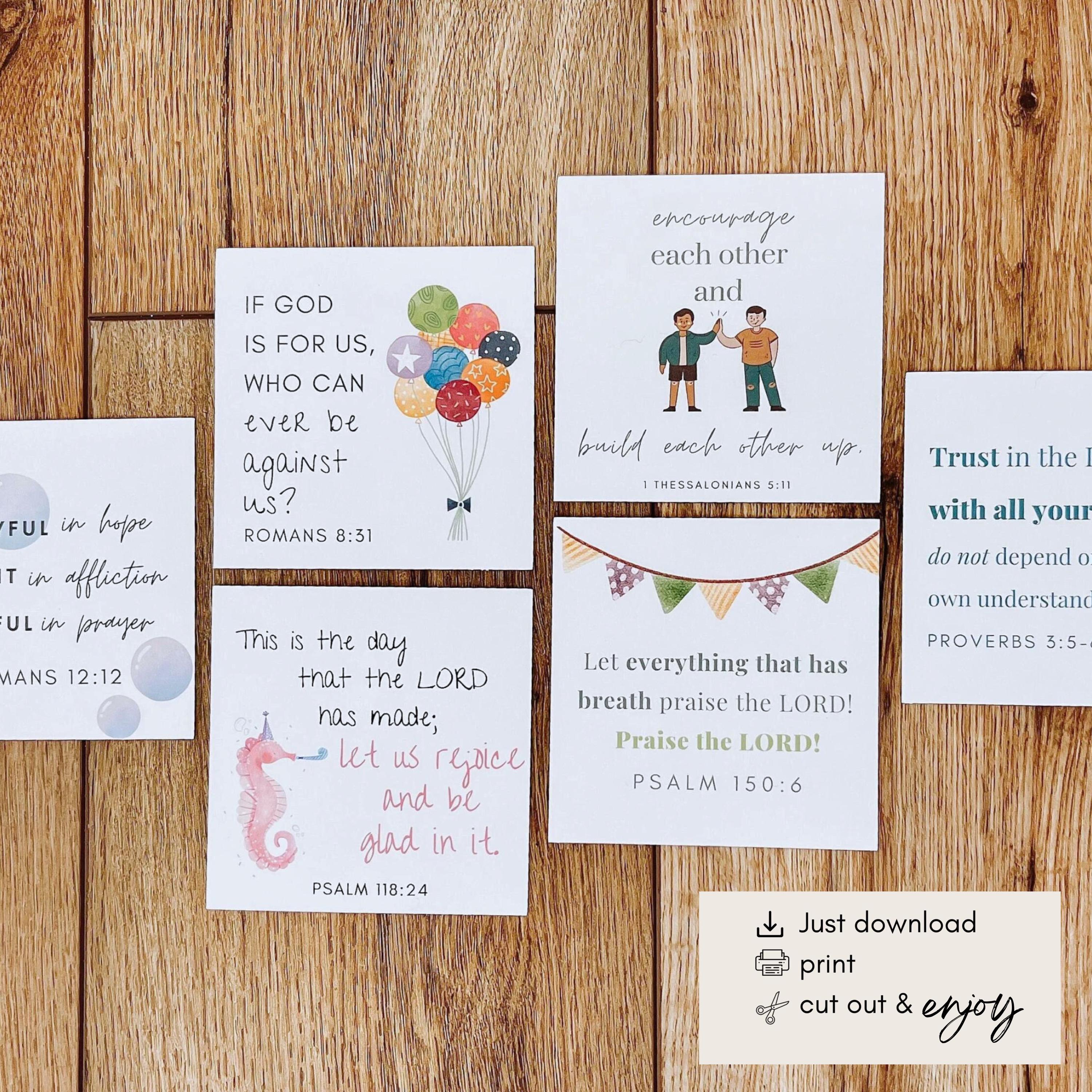 Kids Scripture Cards Printable Bible Verse Cards Affirmation Cards for ...