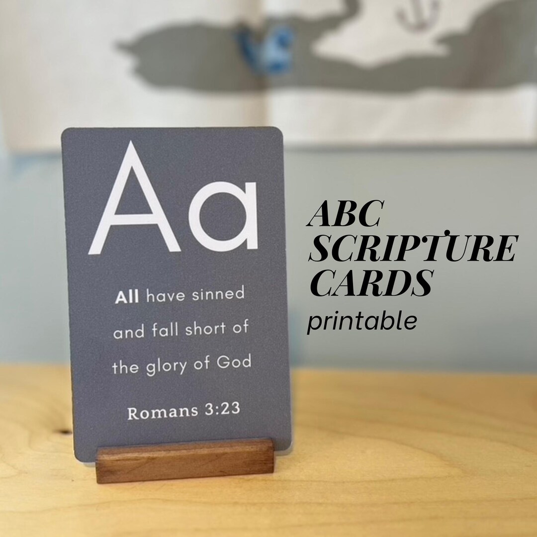 ABC Scripture Flashcards Kids Bible Verse Alphabet Cards Alphabet Cards ...