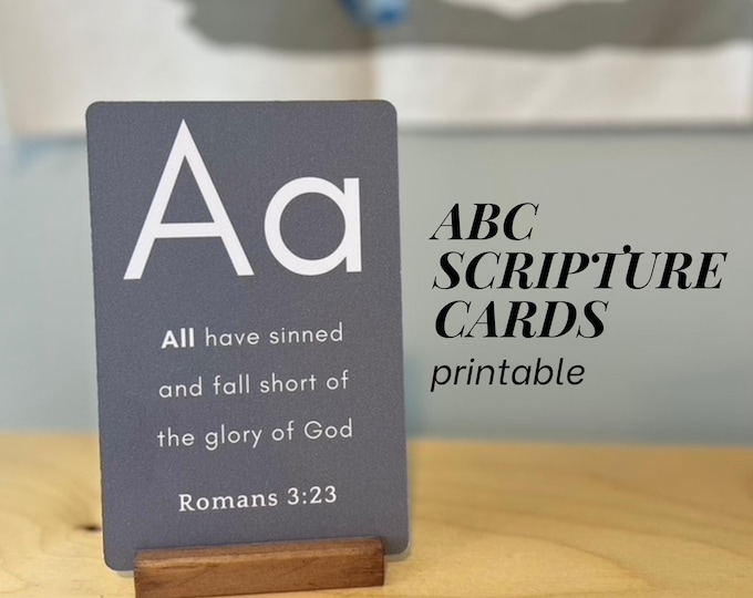 ABC Scripture Cards, Abc's of God Scripture Art, Christian Kids Set of ...