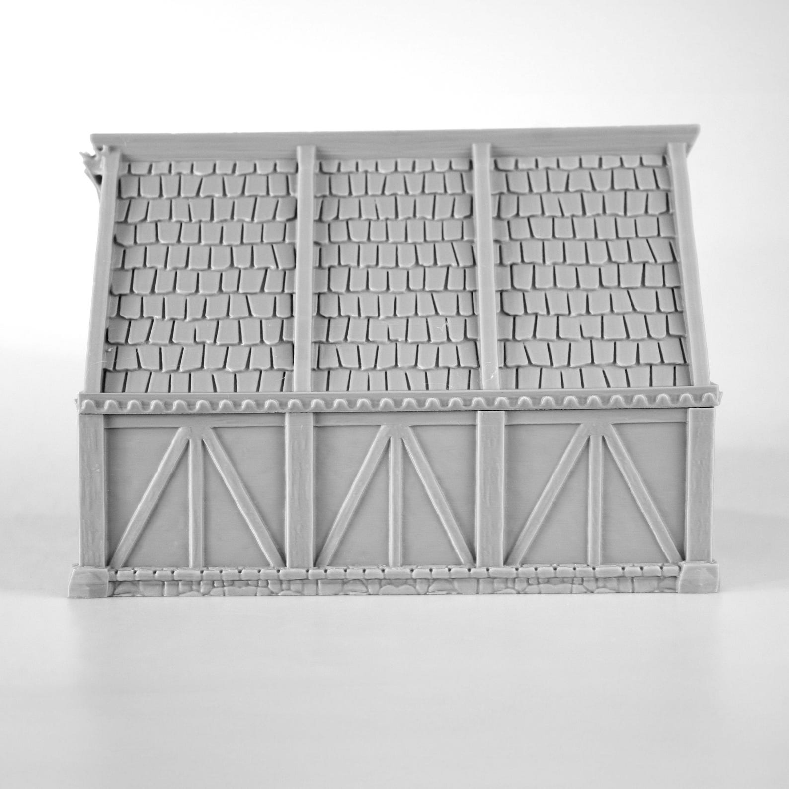 Stable | 3D Printed Dnd Terrain | 8" RPG Horse Stable With Removable ...