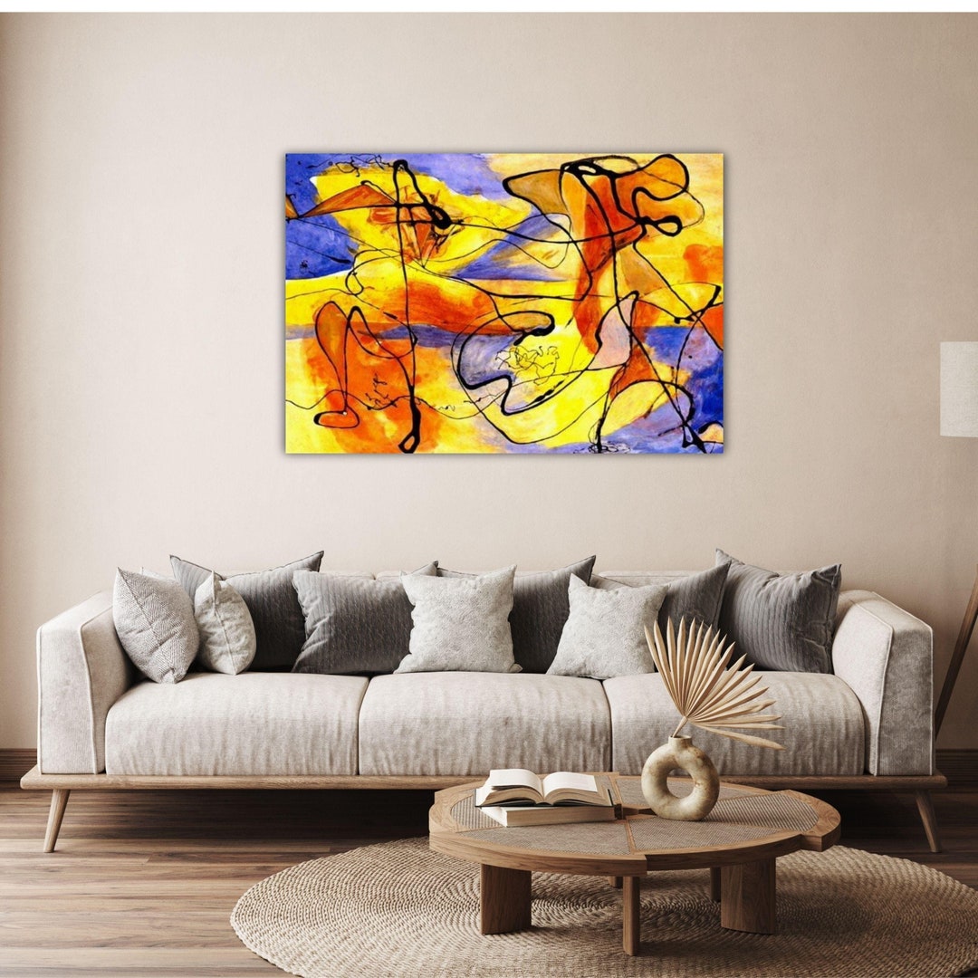 Jackson Pollock Black Pouring Over Color Wall Art Museum Decor Pollock ...