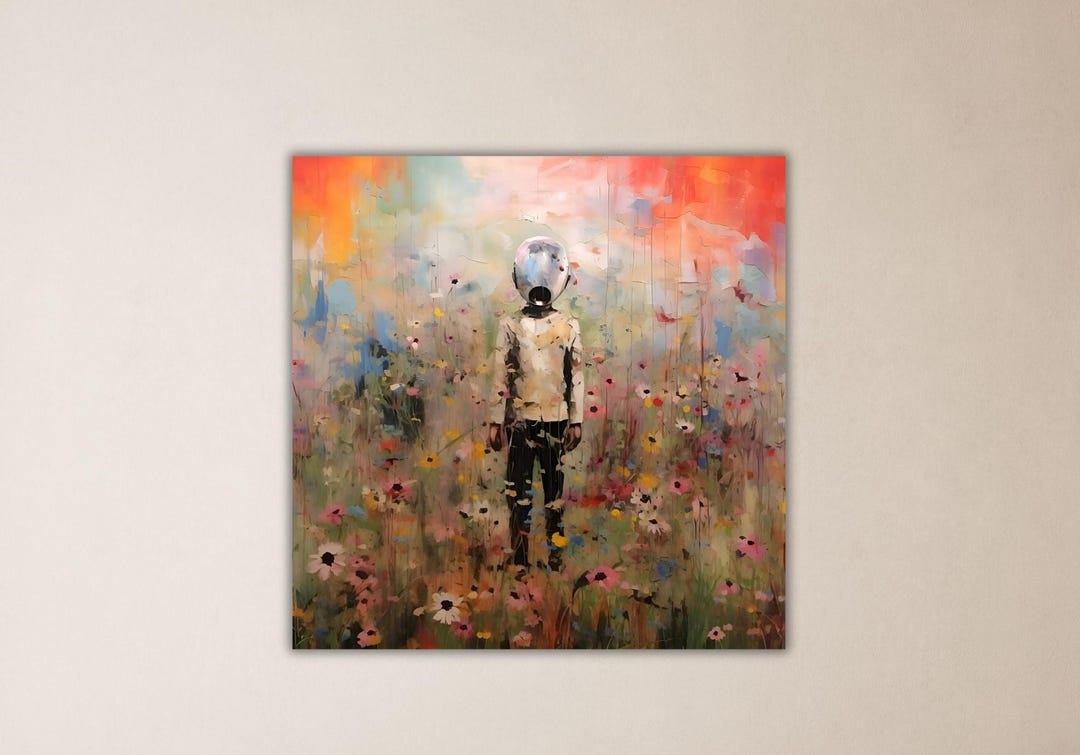David Choe Style Field of Flowers Poster David Choe Print David Choe ...