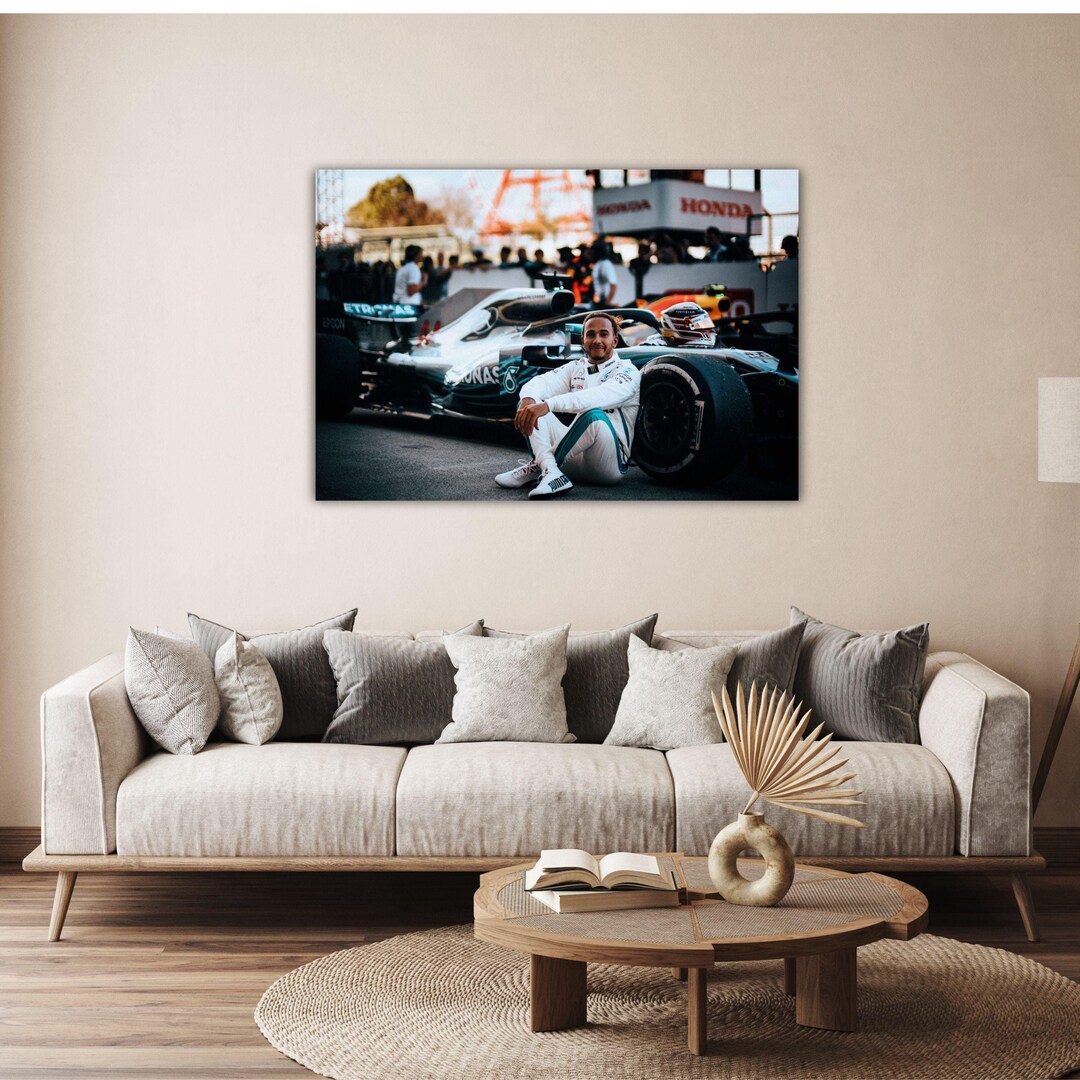Lewis Hamilton Wall Art F1 Canvas Art Lewis Hamilton Mercedes Poster ...