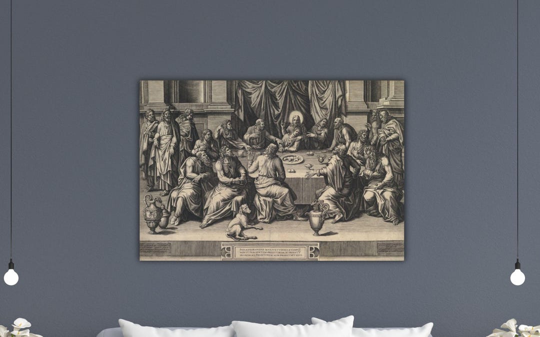 Giorgio Ghisi - the Last Supper Canvas Ghisi Wall Art Giorgio Poster ...